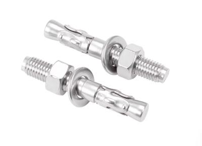 China M12 M14 M16 METAL BOLT ASTM B8 B8M B8T A453 GR660 A286 18-8 Stainless Steel Plain Polished Wedge Anchor Bolt for sale