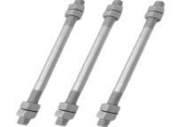 China M10 M16 Carbon Steel  Gr12.9 Blue White Yellow Zinc Plated Galvanized HDG Stud Metal Bolt With HD Nut  DIN938 for sale