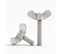 China 18-8 Stainless Steel Metal Bolt Plain Round Wing Butterfly Wing Machine Screw With Hex Nut DIN316 for sale