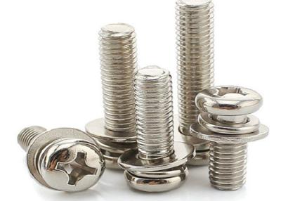 China M5 M4 M3 Plain Polished Cross Recessed Button Head Sems Metal Screw Din7985 Din125 Din127 A2 A4 70 80 for sale