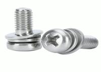 China Grade Class 8.8 10.9 12.9 Black Oxide Zinc Nickel Plating Cross Recessed Round Head Metal Screw Assembled With Washer for sale