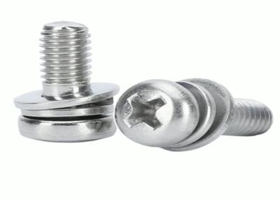China Grade Class 8.8 10.9 12.9 Black Oxide Zinc Nickel Plating Cross Recessed Round Head Metal Screw Assembled With Washer for sale