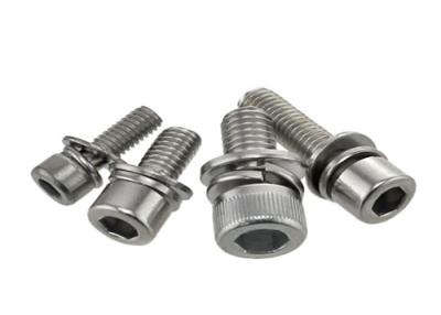 China M4 M5 M6 Hexagon Socket Head Cap Screws With Lock Washer And Plain Washer Metal Sems Screw Din912 for sale