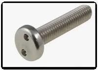 China M2.2 M2.3 Two Three Holes Snake Eyes Pig Nose Flat Round Head Security Metal Screw Hardened Carbon Steel Plated With Nickel for sale