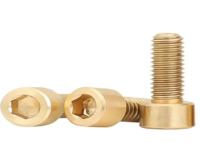 China M12 M14 M16 Metric Imperial Yellow Brass H59 H62 Full Threaded Allen Key Metal Bolt With Knurled Din912 for sale