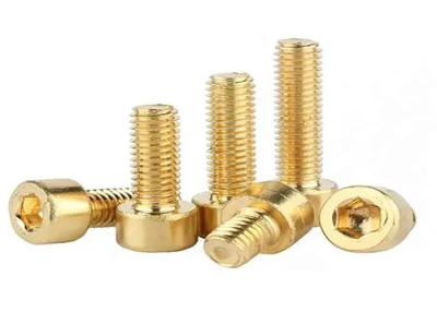 China M12 M14 M16 Metric Imperial Yellow Brass H59 H62 Full Threaded Allen Key Metal Bolt With Knurled Din912 for sale