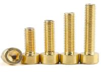 China M12 M14 M16 Metric Imperial Yellow Brass H59 H62 Full Threaded Allen Key Metal Bolt With Knurled Din912 for sale