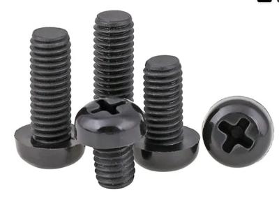 China M1.6 M2 M2.5 Cross Recess Pan Head Metal Screw Black Electrophoresis A2 A4 ISO 7045 for sale