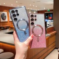 China TPU Electroplate MagSafe Magnetic Phone Case with Glitter Finish for iPhone Samsung - 7-15 Day Delivery for sale