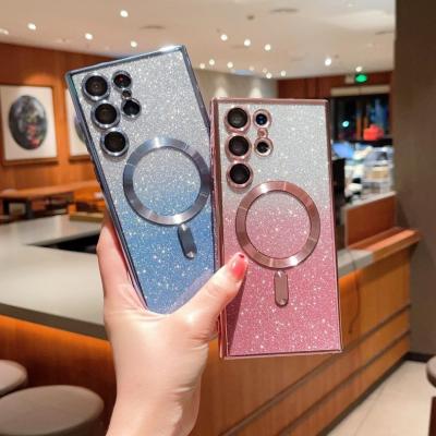 China TPU Electroplate MagSafe Magnetic Phone Case with Glitter Finish for iPhone Samsung - 7-15 Day Delivery for sale