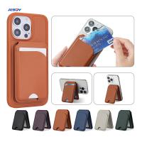China Premium Leather Magnetic Wallet Phone Stand 102.5x65mm with 3000g Holding Force for iPhone 12-16 Series for sale