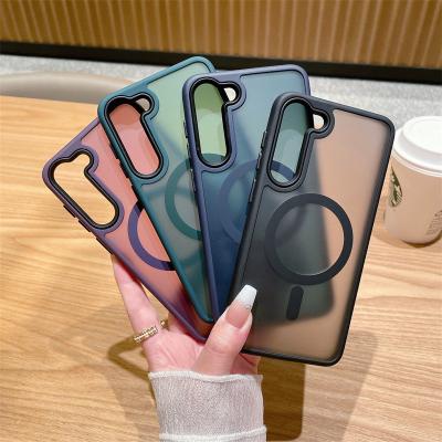 China Translucent Matte Magnetic MagSafe Phone Case 45g Shockproof for Samsung S24 S25 Ultra Series for sale