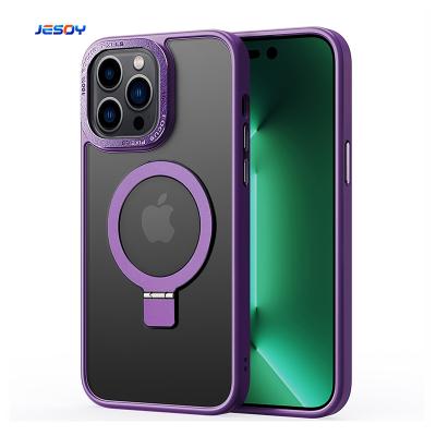 China Magnetic Invisible Stand MagSafe Phone Case with 16FT Military Shockproof Protection and 2400 gs Magnetic Strength for sale