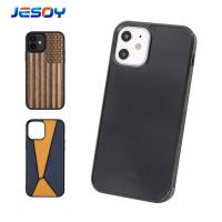 China Shockproof Groove Phone Case with Leather Wood Inlay for iPhone - TPU+PC Material, 50PCS MOQ, CE/ROHS Certified for sale
