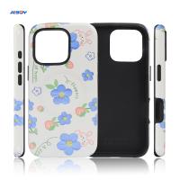 China Sublimation Film 2 in 1 3D Mobile Phone Case Covers Blank Custom Compatible with iPhone for sale