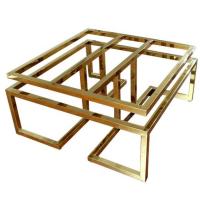 China Golden Chrome Plating Metal Coffee Table Frame Wire Drawing And Polished for sale