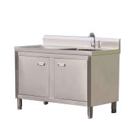 China SUS Stainless Steel Kitchen Cabinets , Stainless Steel Kitchen Cupboards Single Sink for sale