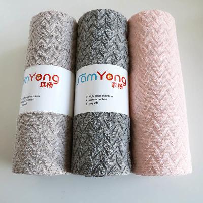 China Professional Jacquard Microfiber Cleaning Towel / Rag 180 GSM 30X30CM for sale
