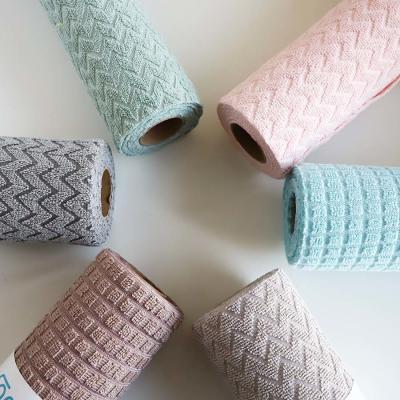 China Jacquard Microfiber Cleaning Cloth Roll 25x25cm 180gsm Washable Dish Rags For Home Car for sale