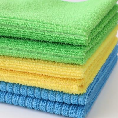 China 40x40cm Striped Pattern Car Cleaning Microfiber Cloth Custom Logo for sale