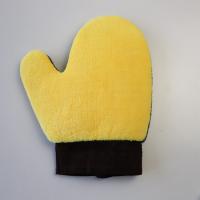 China Bear Paw 23x19.5cm Coral Fleece Microfiber Wash Mitt Waterproof For Car Cleaning for sale