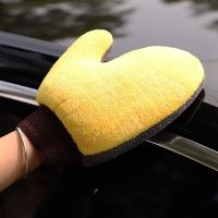 China Bear Paw 23x19.5cm Coral Fleece Microfiber Wash Mitt Waterproof For Car Cleaning for sale