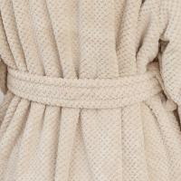 China Luxury Hooded Waffle Coral Fleece Bathrobe Dual Texture Comfort Elegance for sale