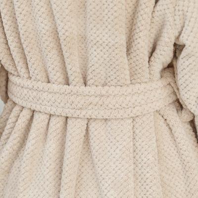 China Luxury Hooded Waffle Coral Fleece Bathrobe Dual Texture Comfort Elegance for sale