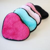 China 10x10cm 100% Polyester Heart Microfiber Facial Pads Deep Cleansing Reusable for sale
