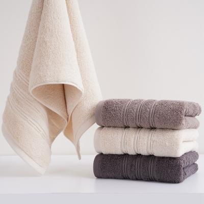 China Custom Logo Double Yarn 100 Cotton Face Cloths 35x75cm Hand Towels For Bathroom for sale