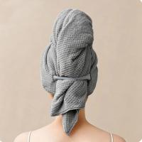 China 55x100cm 300gsm Big Microfibre Hair Towel For Hairdressing And Cosmetics Treatment for sale