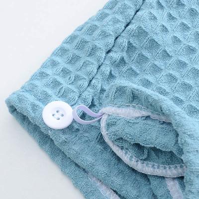 China Lightweight Waffle Weave Microfiber Hair Wrap / Microfiber Turban 400gsm For Frizz Free Drying for sale
