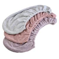 China Elastic Edge Bamboo Charcoal Fiber Hair Towel 350gsm Super Water Absorbent for sale