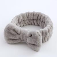 China 5x19cm Coral Fleece Microfiber Hair Band Bulk OEM / ODM Spa Headband For Washing Face for sale