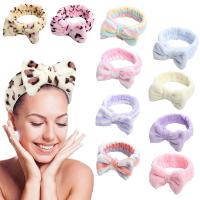 China Print Cosmetics Bowknot Microfiber Hair Band For Girls Wrap & Hold Hair for sale