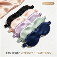 China Solid Color Light Blocking Satin Eye Mask Adjustable Elastic Band Soft for sale