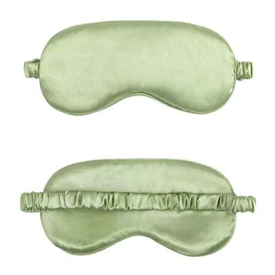 China Solid Color Light Blocking Satin Eye Mask Adjustable Elastic Band Soft for sale