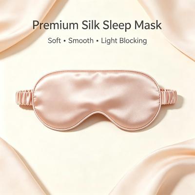 China Sleeping Custom Solid Color Silk Satin Eye Mask Private Label Logo Adjustable 20g for sale