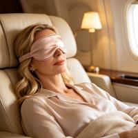 China Soft Solid Color Satin Sleep Mask Adjustable Fit Light Blocking 20g for sale