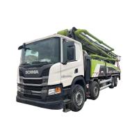 China Used Scania Chassis Truck Mounted Concrete Pump 56 Meters with 262 HP Engine and 24.2 FT Turning Radius for sale