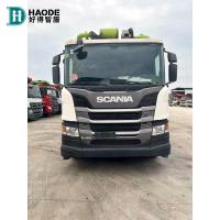 China Used Scania Chassis Truck Mounted Concrete Pump 56 Meters with 262 HP Engine and 24.2 FT Turning Radius for sale