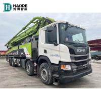 China Used Scania Chassis Truck Mounted Concrete Pump 56 Meters with 262 HP Engine and 24.2 FT Turning Radius for sale