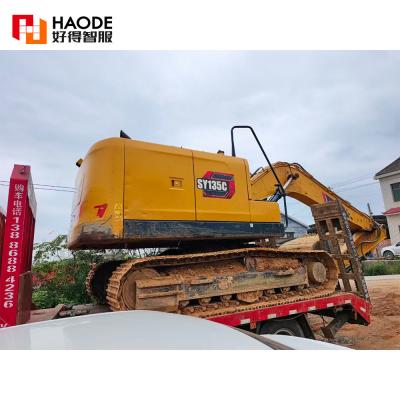 China Second Hand Sany 135 Crawler Excavator Earth Digger Machine Used Sy135c 7700mm Length for sale