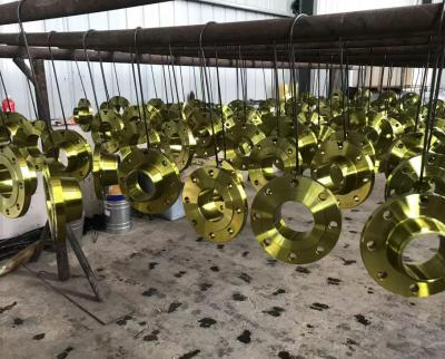 China Yellow Paint Class 300 Steel Flange for High Pressure Industrial Applications for sale