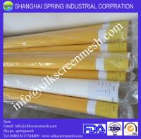 China monofilament polyester screen fabric plain weave printing mesh 7t-200t white/yellow for sale
