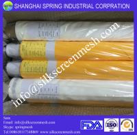 China monofilament polyester screen fabric plain weave printing mesh 7t-200t white/yellow for sale