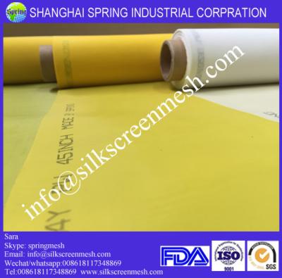 China polyester monofilament plain mesh 120T white/yellow for color designs printing silk screen printing for sale
