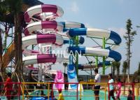 China 9m Height Spiral Fiberglass Water Pool Slide Customizable 60-80cbm/h Flow for sale