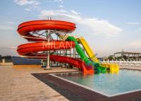 China Colorful Fiberglass Water Pool Slide 8-10mm Thickness with 5M+7M Platform Height - Customizable Design for sale