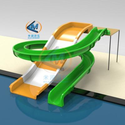China Commercial Fiberglass Water Pool Slide 3.0M Height with 8-10mm Thickness for Water Parks and Resorts for sale